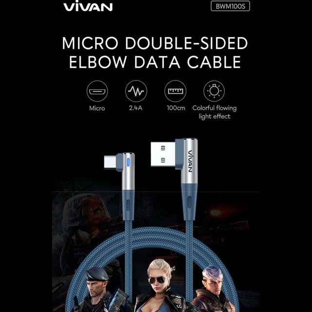 Jual POM Vivan Kabel Data Gaming Elbow BWM100s Cas Carger Charging ...