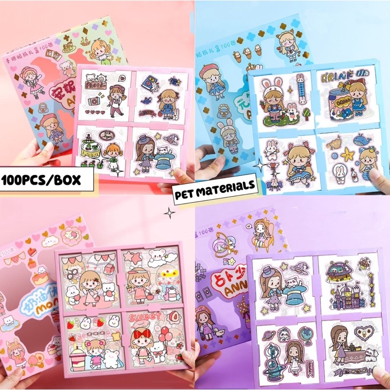 Jual sticker 100 Lembar Stiker Viral Waterproof Motif Kartun Korea Lucu ...