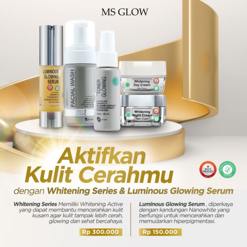 Jual Paket Whitening + Serum Luminous MS GLOW BARCODE | Shopee Indonesia