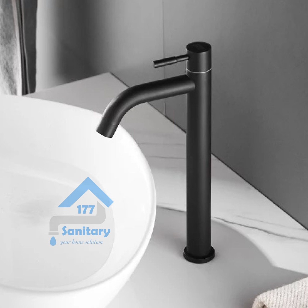 Jual Kran Air Wastafel Stainless 304 TINGGI HITAM 16A-Keran sink Cuci ...