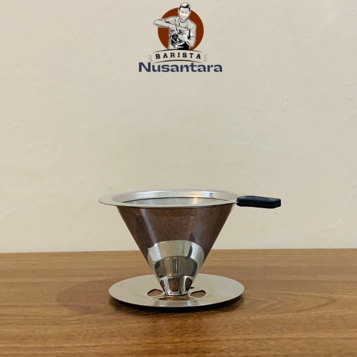 Jual Drip V60 Stainless Filter Coffee Cone Stainles Filter 1-2 Cup ...