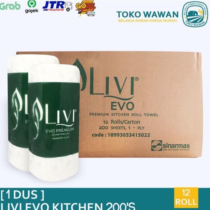Jual Tissue LIVI EVO Premium Kitchen Roll / 1 DUS / KARTON isi 12 PACK ...