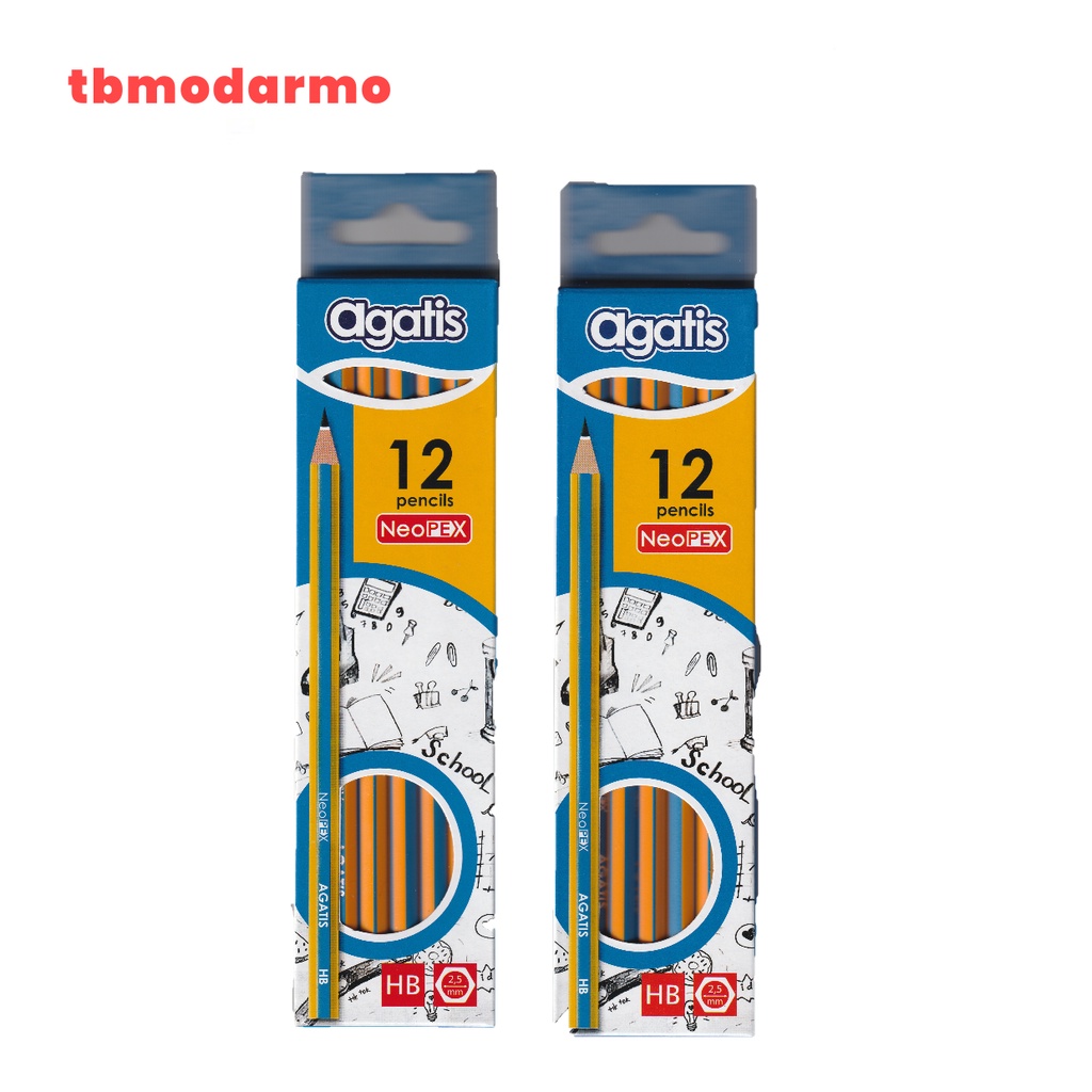 Jual TBMO AGATIS NEOPEX HEXAGONAL GRAPHITE PENCIL HB SET 12 - 81163 NH ...