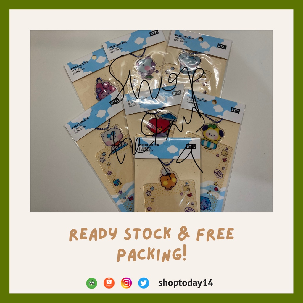 Jual BTS BT21 Photocard Holder official Minini Summer Sky | Shopee Indonesia