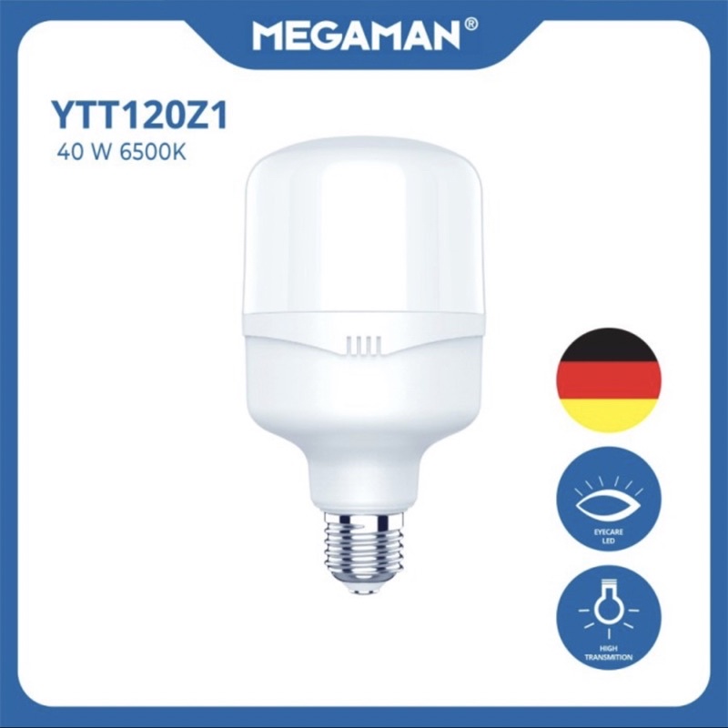 Jual LAMPU LED MEGAMAN 40 watt Cahaya Putih GARANSI 2 TAHUN | Shopee ...