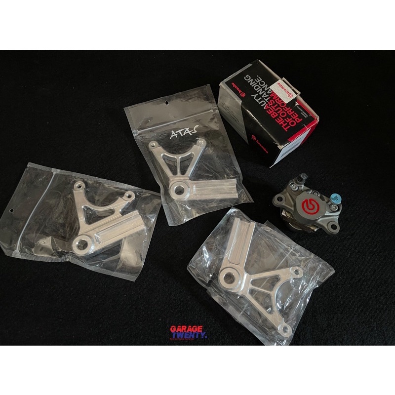 Jual kaliper brembo 2P red logo original plus bracket belakang ninja RR | Shopee Indonesia