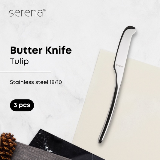 Jual Pisau Mentega Stainless Steel Serena Tulip - Butter Knife 3 Pcs ...
