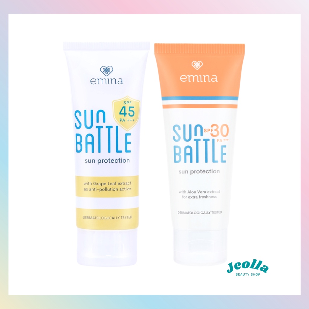 Jual EMINA Sun Battle (SPF 30 PA+++ 60 mL dan SPF 45 PA+++ 30 mL) - Skincare Sunblock Pelindung ...