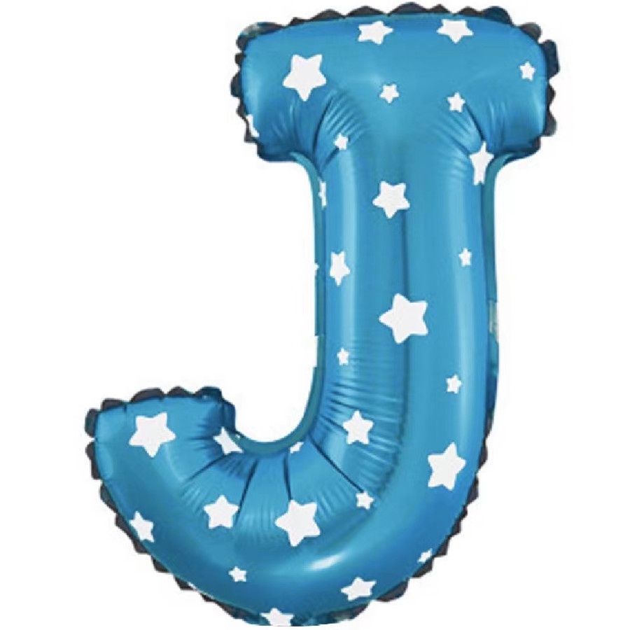 Jual BALON HURUF BIRU 40CM / BALON FOIL HURUF BIRU 40CM / BALON HURUF ...