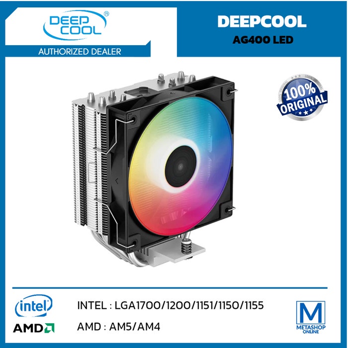Jual Deepcool CPU Cooler AG400 LED Fixed RGB LGA 1700 1200 115X AM4 AM5 ...