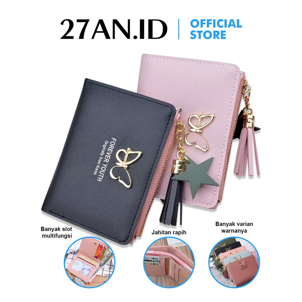 Jual ( 27AN.ID ) COD Dompet Wanita D63 import Murah Lipat Kecil Lucu Cantik dompet import real ...