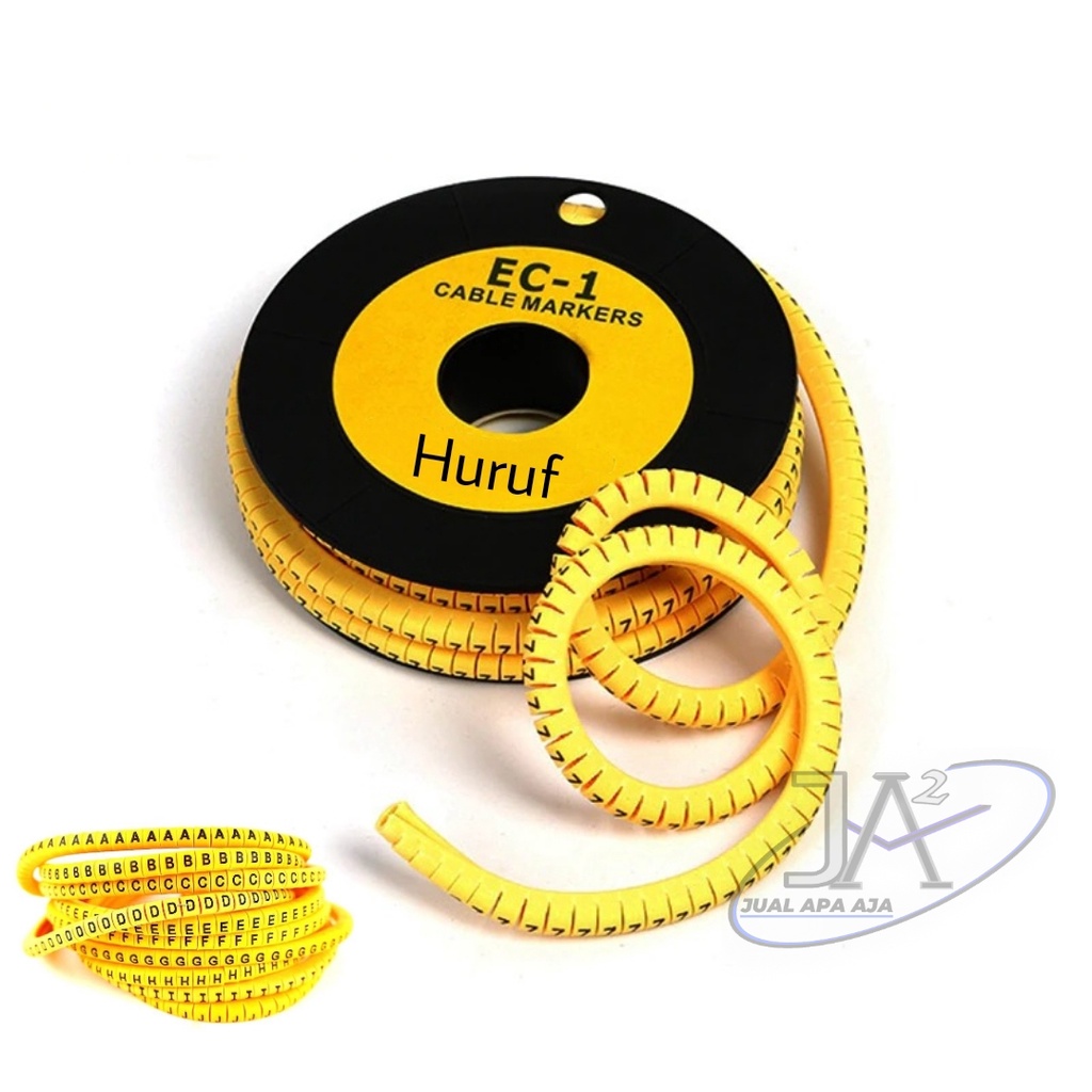 Jual Kabel Marker Huruf A-Z 50pcs Cable Marker EC-1 / EC-0 Huruf A-Z ...