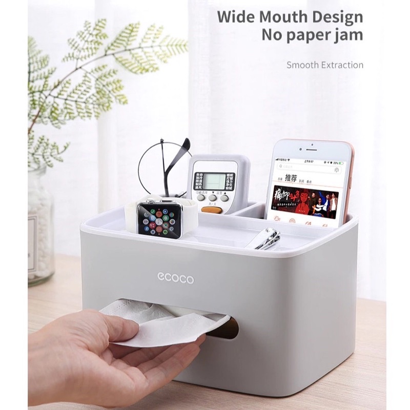 Jual Ecoco Desktop Tissue Box - Kotak Tempat Tissue meja office desk tissue organizer | Shopee ...