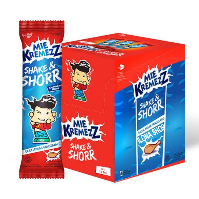 Jual SNACK MI KREMES MIE KREMEZ KEMASAN BOX ISI 20 PCS SHAKE & SHORR ...