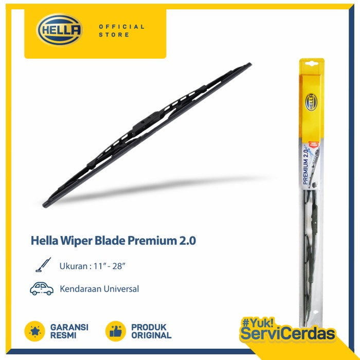Jual Hella Wiper Mobil Blade (Ukuran 12"-28") 1pcs - Wiper Premium ...