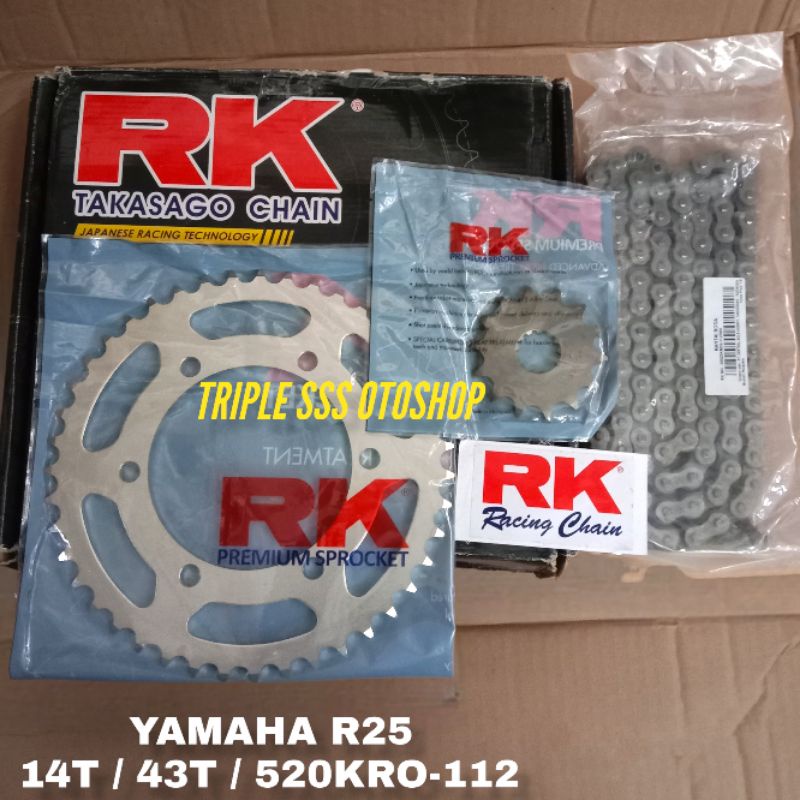 Jual GEAR SET GER KIT GIR RK TAKASAGO (520) YAMAHA R25 ( 14T / 43T ...