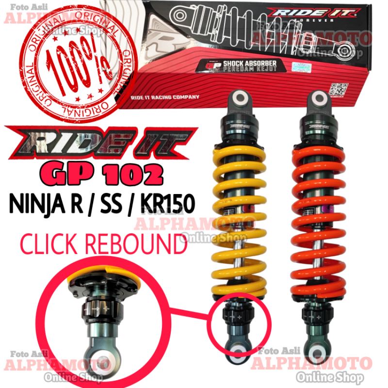 Jual monoshock ninja r ss kr 150 ride it gp 102 click rebound shock belakang | Shopee Indonesia