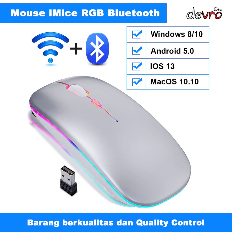 Jual Mouse RGB - Silent Click Dual Mode 2.4GHz dan Bluetooth - iMice ...