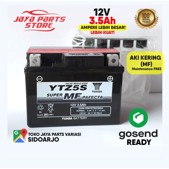 Jual Aki Motor Beat - Scoopy - Supra - Vixion - Supra x 125 YUASA YTZ5S YTZ6V Aki Kering ...