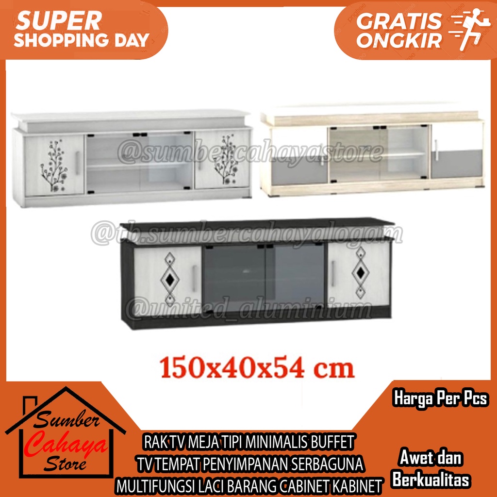 Jual RAK TV MEJA TIPI MINIMALIS BUFFET TV TEMPAT PENYIMPANAN SERBAGUNA ...