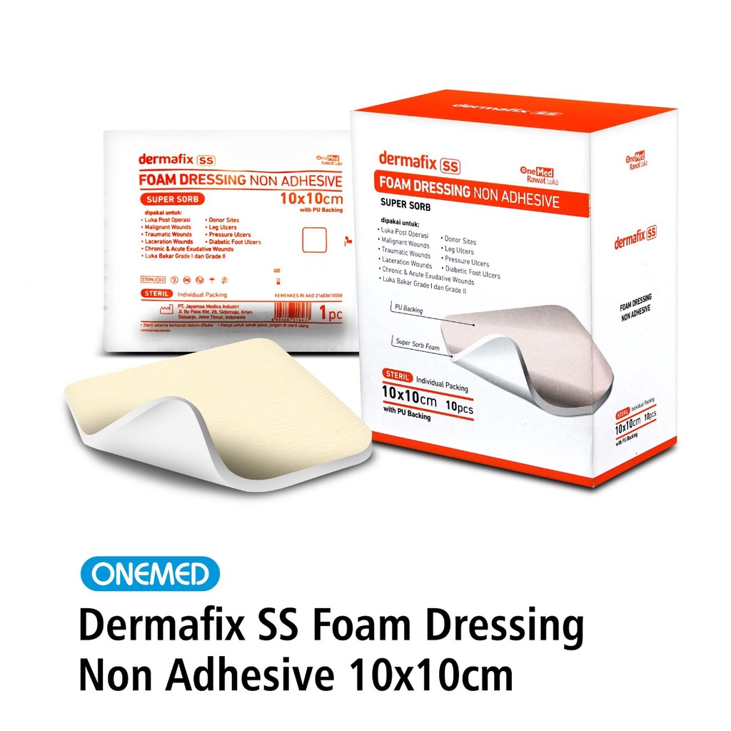 Jual Dermafix SS Foam Dressing 10 x 10cm OneMed Box Isi 10 Pcs | Shopee ...