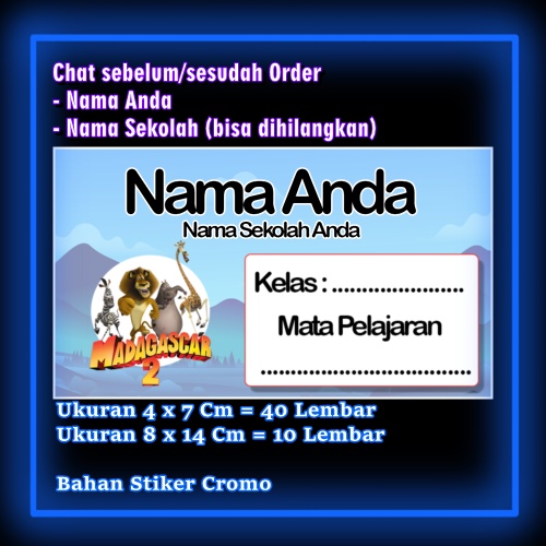 Jual Stiker Label Buku Madagaskar Madagascar penguin Lucu Karakter Lucu ...