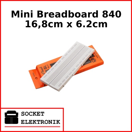 Jual Mini BreadBoard 16.8 cm x 6.2 cm. 840 Lubang | Shopee Indonesia