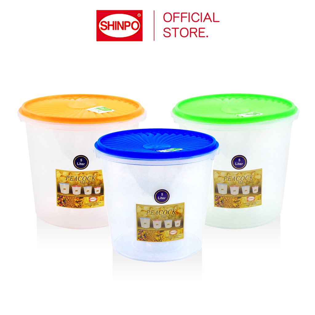 Jual SHINPO Toples Plastik 5 L Penyimpanan Makanan Peacock Food Storage ...