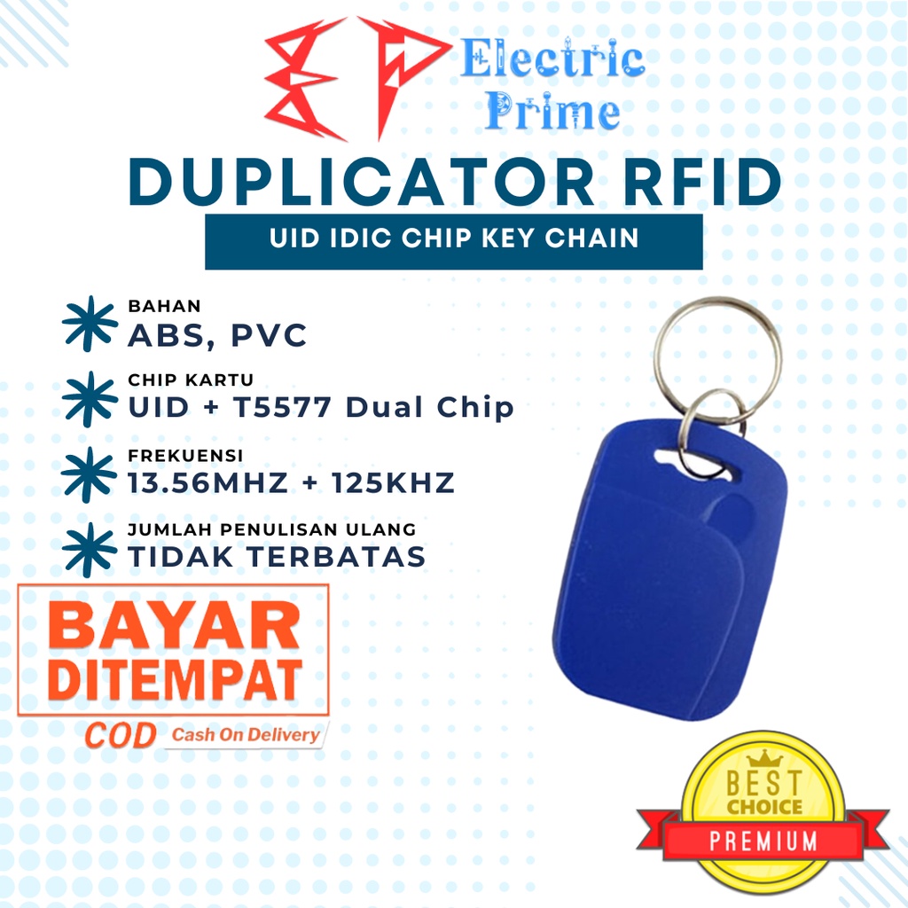 Jual RFID 125 Khz Keychain UID 13.56 Mhz Tag Gantungan Kunci Duplicator ...