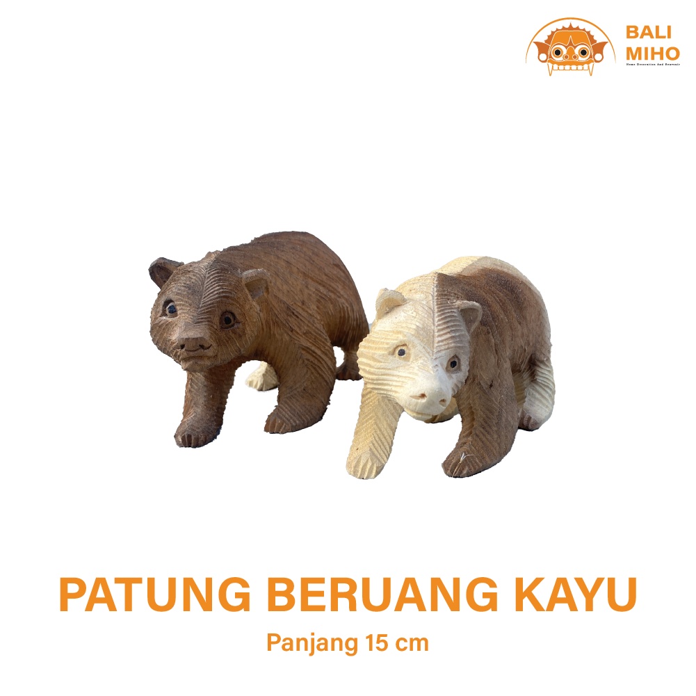 Jual Patung Beruang Kayu Panjang 15 cm - Kerajinan Dekorasi Beruang ...