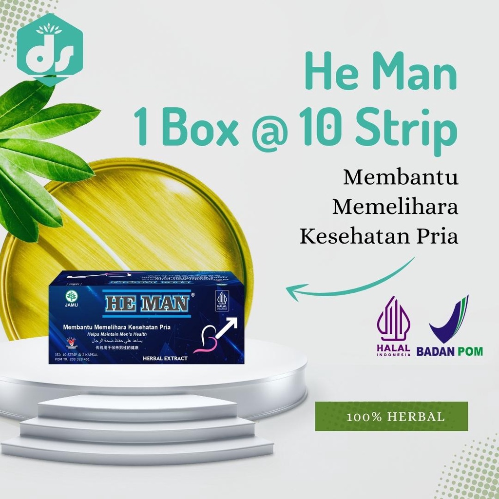 Jual Jamu Kuat Herbal Pria HE-MAN (1 Box isi 10 Strip @2 Kapsul ...