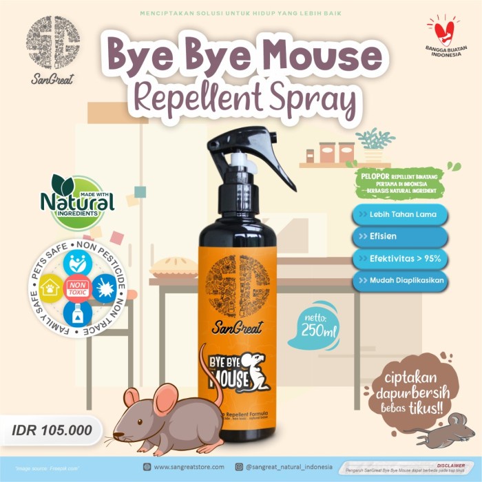 Jual Di5kon Pengusir tikus Spray 250 ml non pestisida-anti tikus- Bye ...