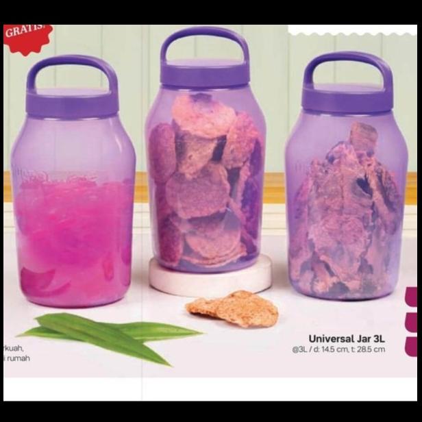 Jual Tupperware Universal Jar 3L 1Pc Toples Bulat Tutup Putar Ungu [A02 ...
