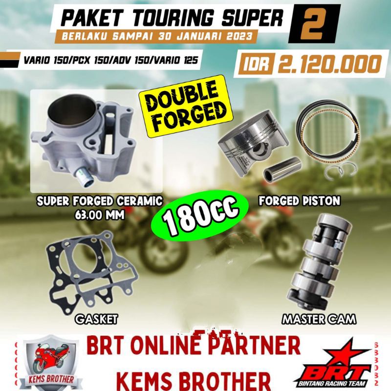 Jual PAKET BRT VARIO PCX ADV TOURING SUPER 2 BOREUP 180CC | Shopee ...