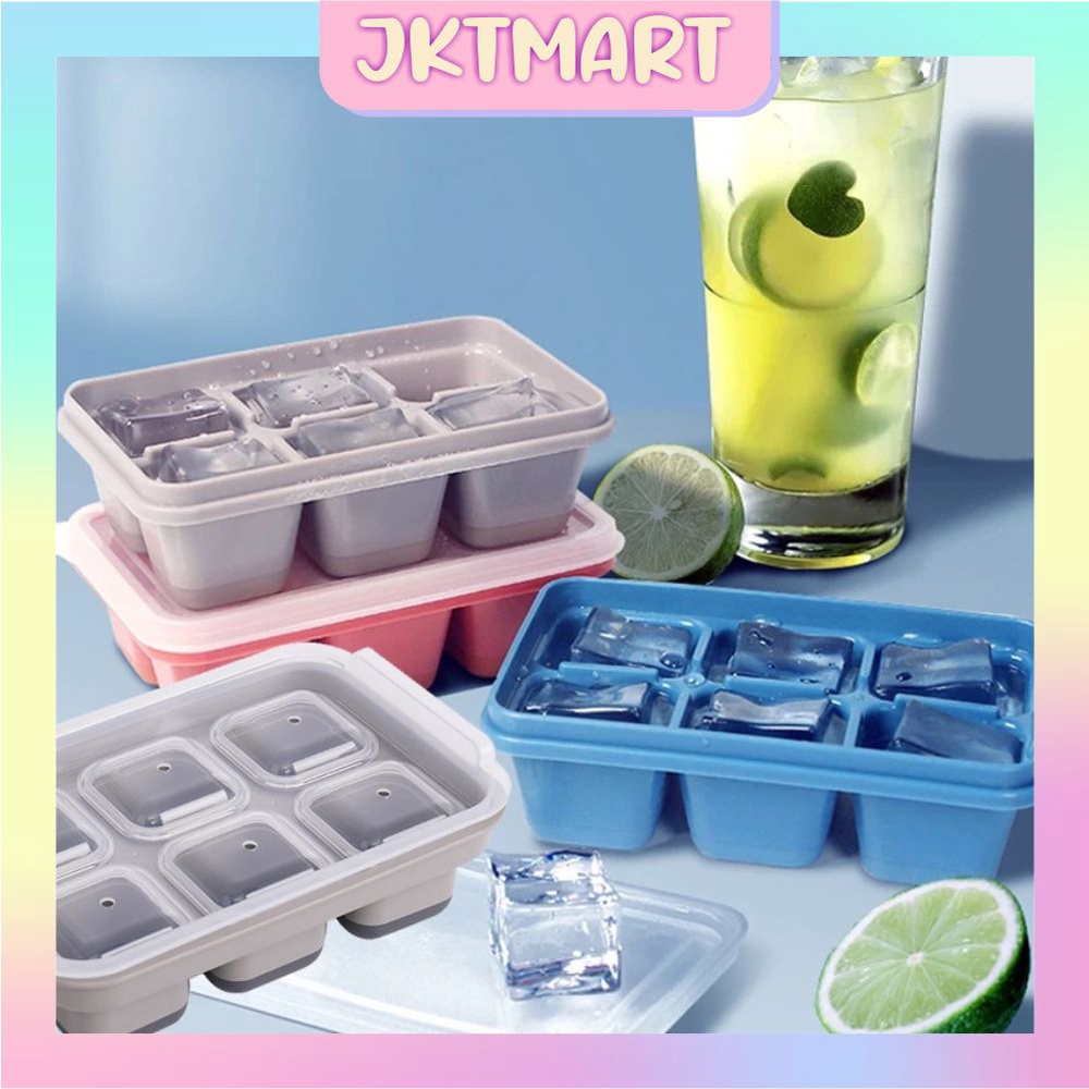 Jual ⭐ JKTMART ⭐ Jumbo Ice Cube Mold Cetakan Es Batu Silikon 6 Cube ...