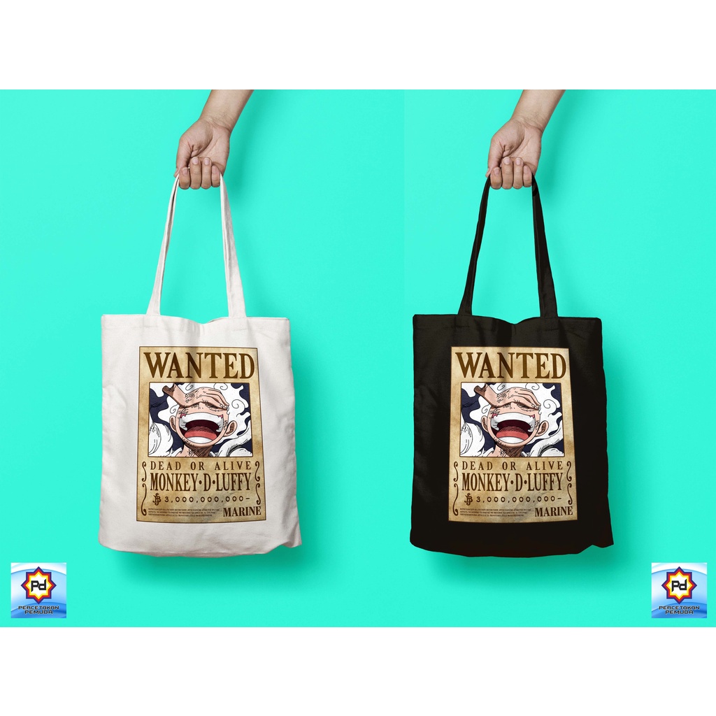 Jual TOTE BAG ONE PIECE WANTED / LUFFY / ZORO / SANJI / KRU TOPI JERAMI ...