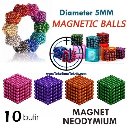 Jual 10 Butir Magnet BALL Magnetic Balls Bola Neodymium DIY Puzzle Cube ...