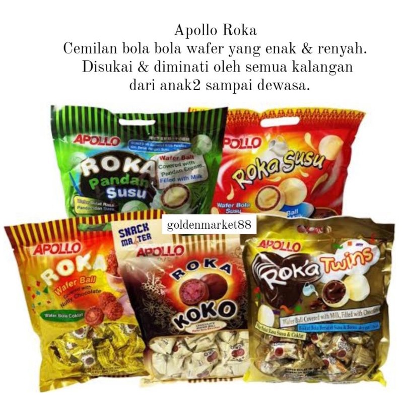 Jual 250G APOLLO ROKA WAFER ROLL BISKUIT BOLA ROKA TWINS APOLO 250GR ...