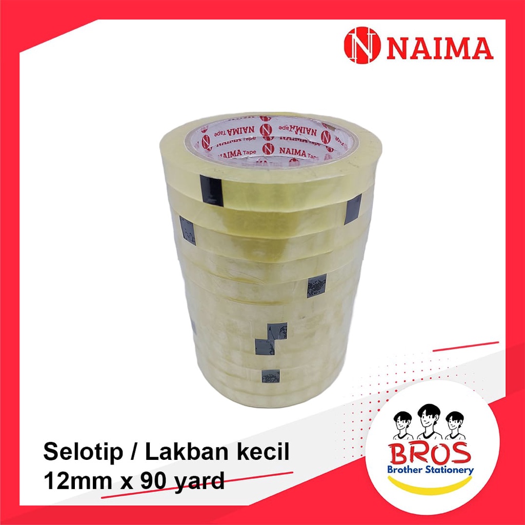 Jual (12pcs) Selotip 12 MM x 90 Yard - ISOLASI Solatip Kecil 1/2 Inch x ...