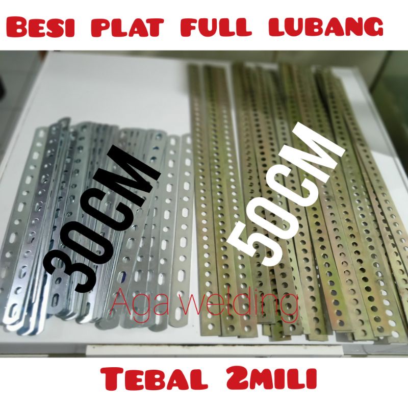 Jual breket besi plat full lubang universal tebal 2mili 30cm&50cm ...