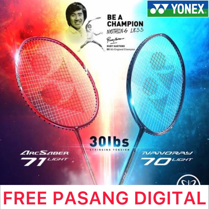 Jual Promo! Raket Badminton Yonex Nanoray Arc Saber Light 68 69 70 71 ...