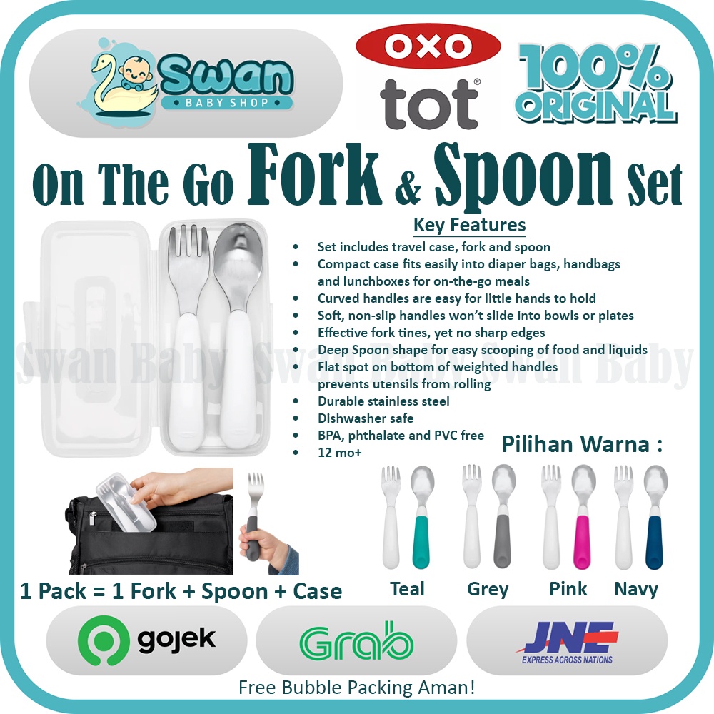 Jual OXO Tot On The Go Fork And Spoon Set / Sendok Garpu Anak | Shopee Indonesia