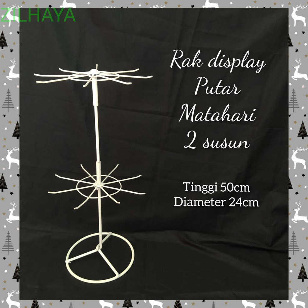 Jual Rak display matahari Putar 2 Susun rak Aksesoris Besi Cat Kuat ...