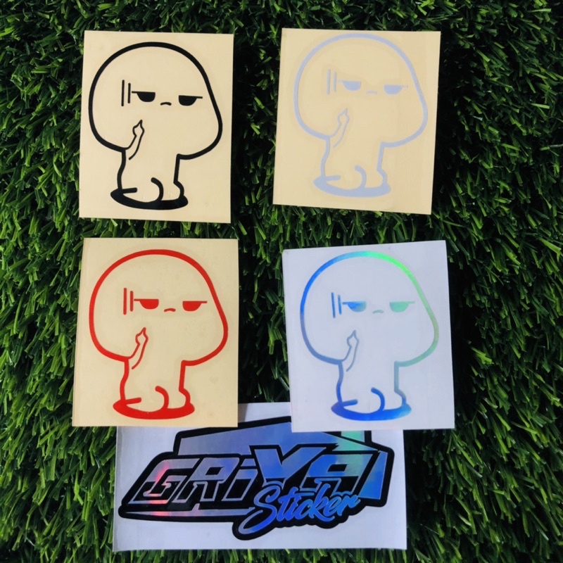 Jual Sticker Middle Finger Pucek Animasi Lucu V2 Stiker Viral Cutting