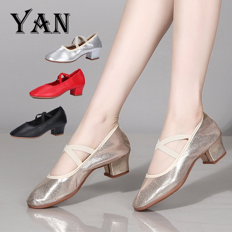 Jual YAN Sepatu Dance Wanita Hak 4cm Sepatu Heels Sepatu Dansa Latin ...