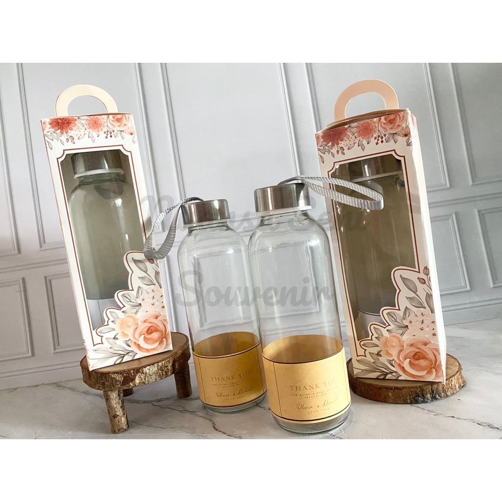Jual Souvenir Botol Minum 420ml Termos Kaca Warna Doff Tumbler Infused ...