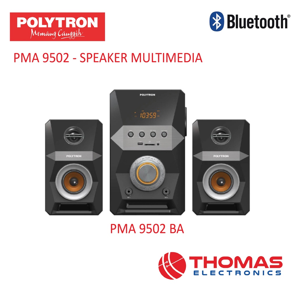 Jual POLYTRON PMA 9502 - SPEAKER BLUETOOTH MULTIMEDIA SPEAKER SUBWOOFER ...