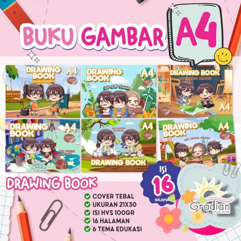 Jual Buku Gambar A4 | Drawing Book A4 | Buku Gambar Design Lucu ...