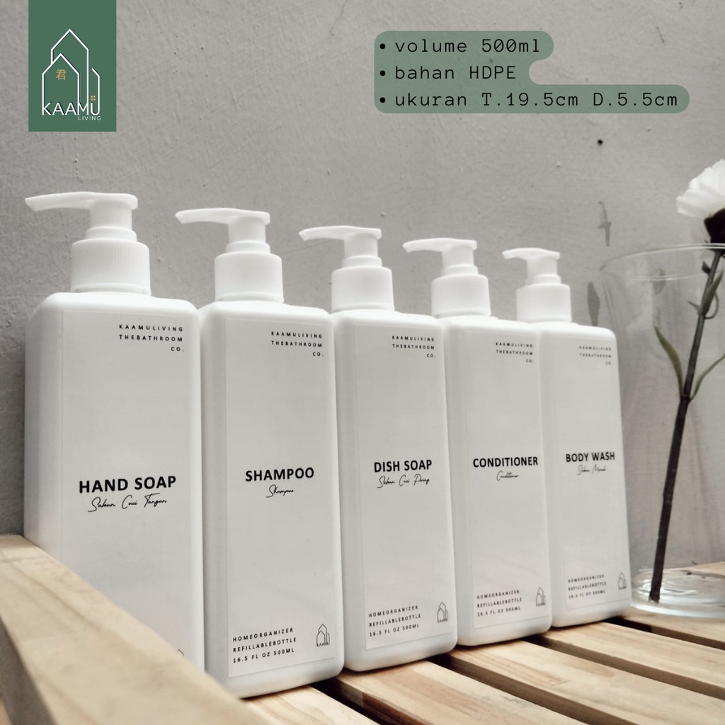 Jual [kaamuliving] Kiyoshi botol sabun cair sabun mandi 500ml pump neck ...