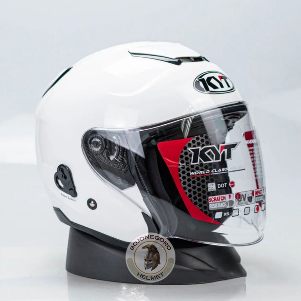 Jual Helm KYT Kyoto R Plain White / KYT Kyoto Solid Putih / Half Face ...